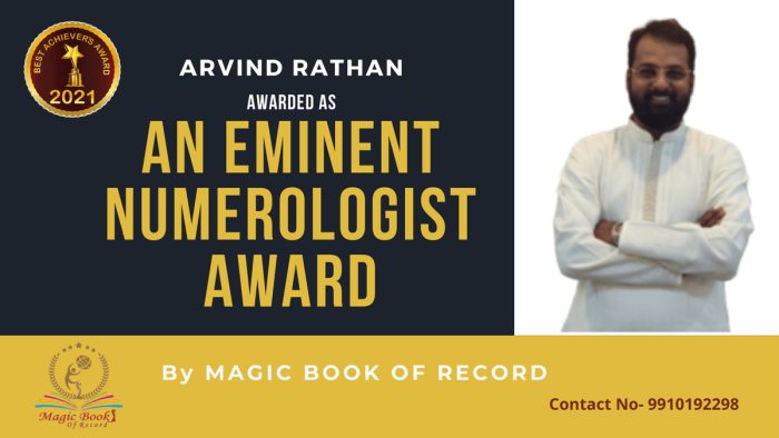 Arvind Rathan - Best Numerologist in Karnataka - Magic Book of Record