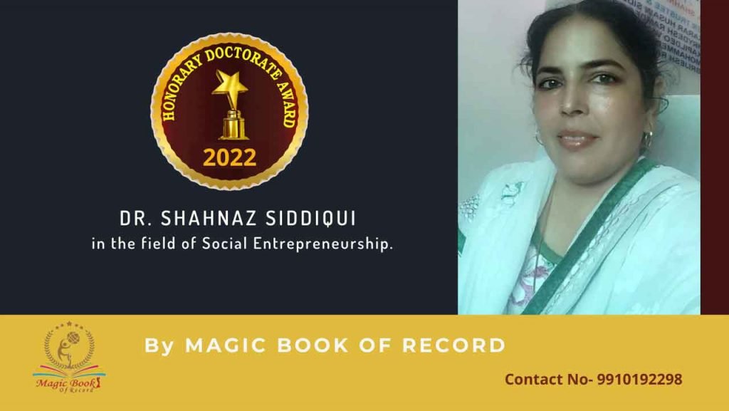 Swetha Prakash - Social Activist in Bangalore - Magic Book of Record